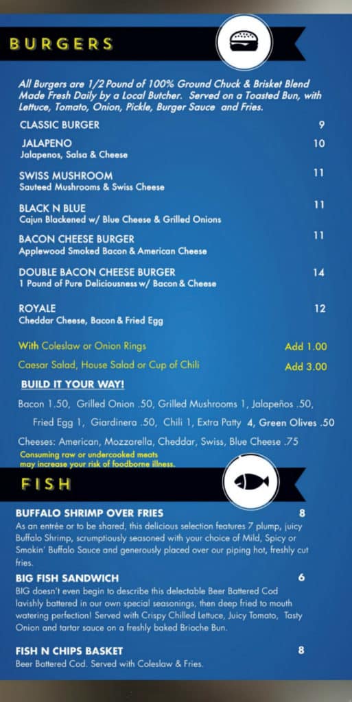 Our Menu | Guides Bar